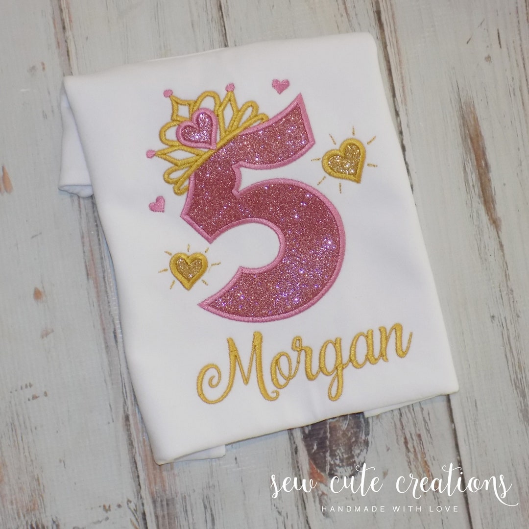 Princess Birthday Shirt, Princess Party Outfit, 1st 2nd 3rd 4th 5th 6th 7th 8th 9th Birthday ...