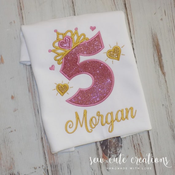 Princess birthday shirt, Princess Party outfit, 1st 2nd 3rd 4th 5th 6th 7th 8th 9th birthday ...