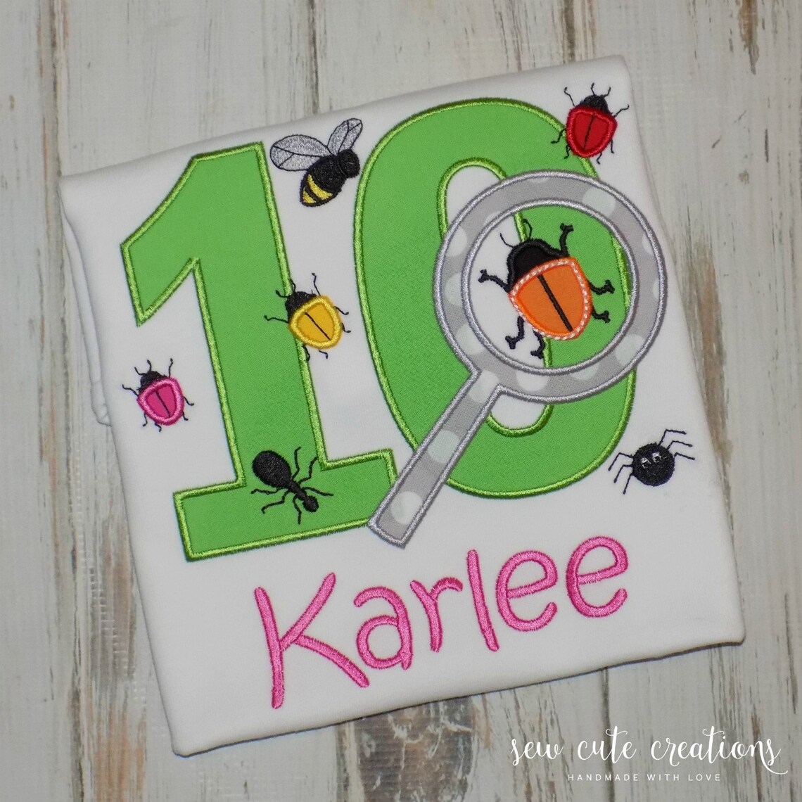 Bug Hunter Birthday Shirt for Boys and Girls, Custom Embroidered Tee ...