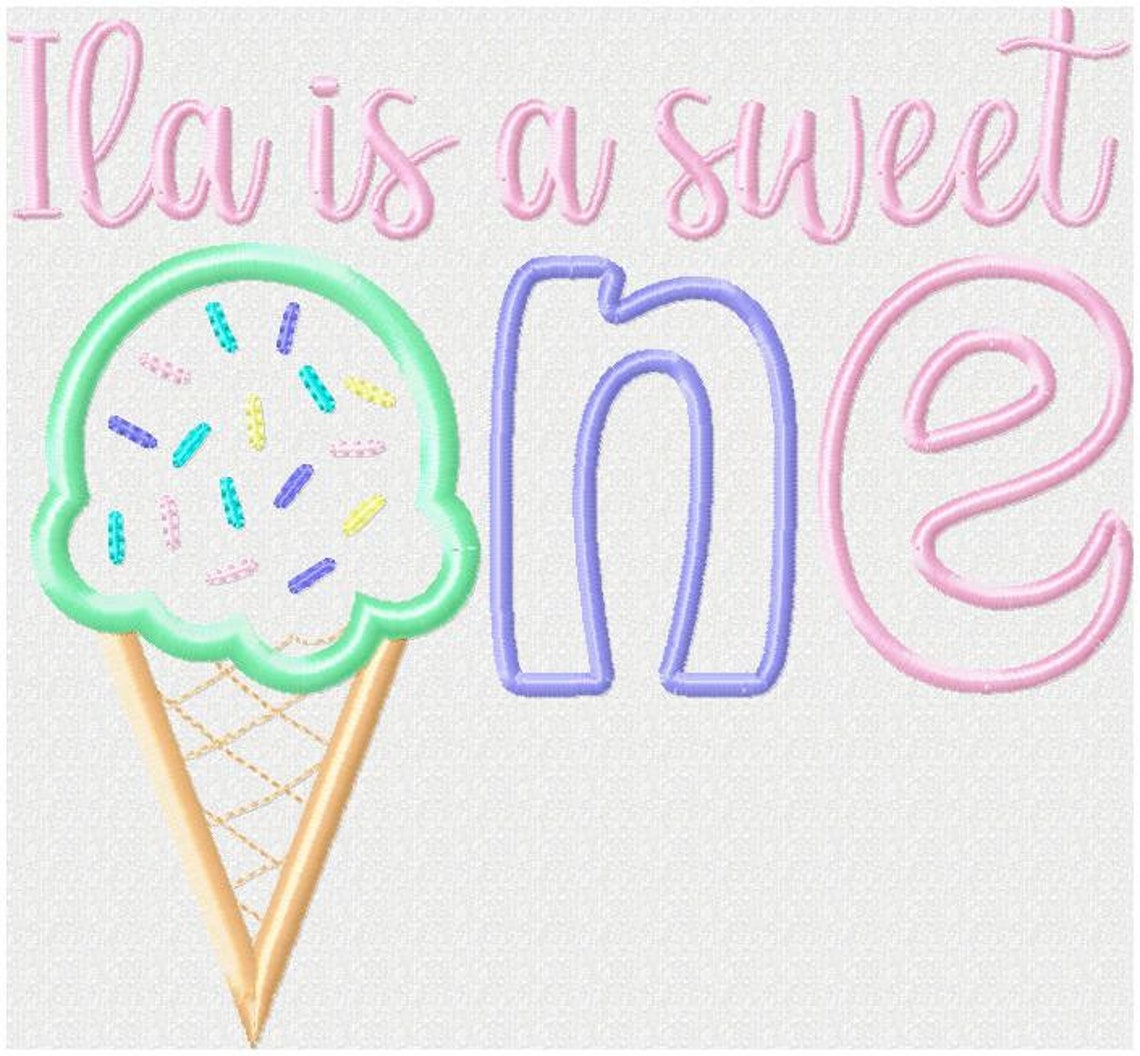 Sweet One Ice Cream 1st Birthday Shirt for Kids, Custom Embroidered ...