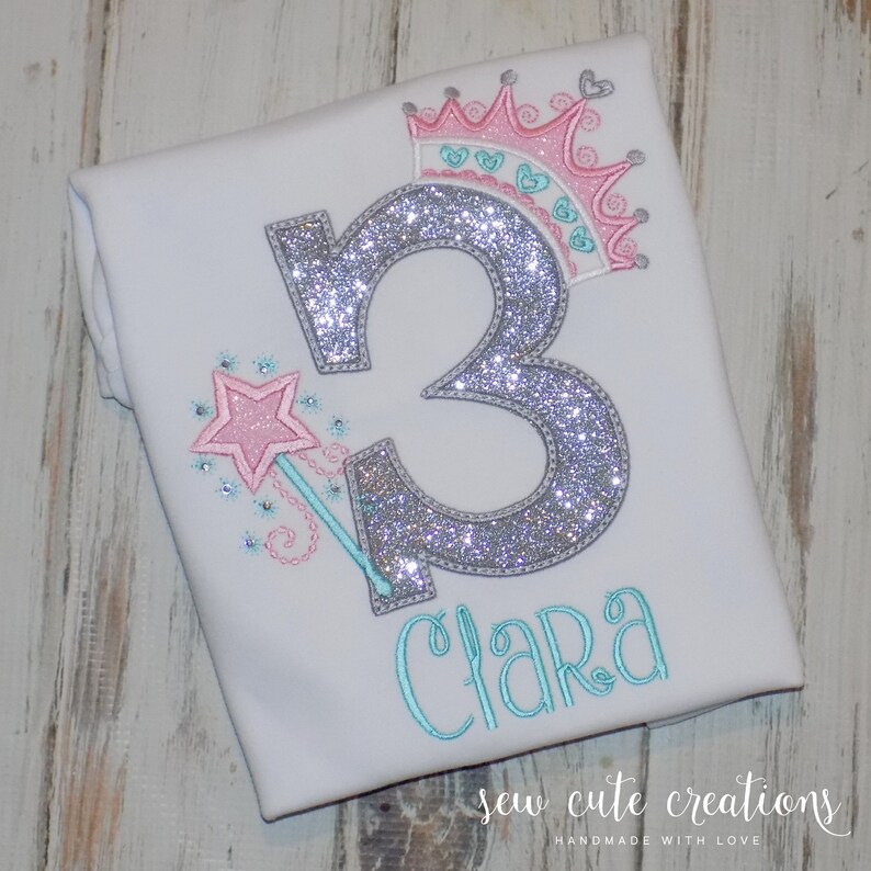 Princess Girl Birthday Shirt Princess Party Outfit Glitter - Etsy