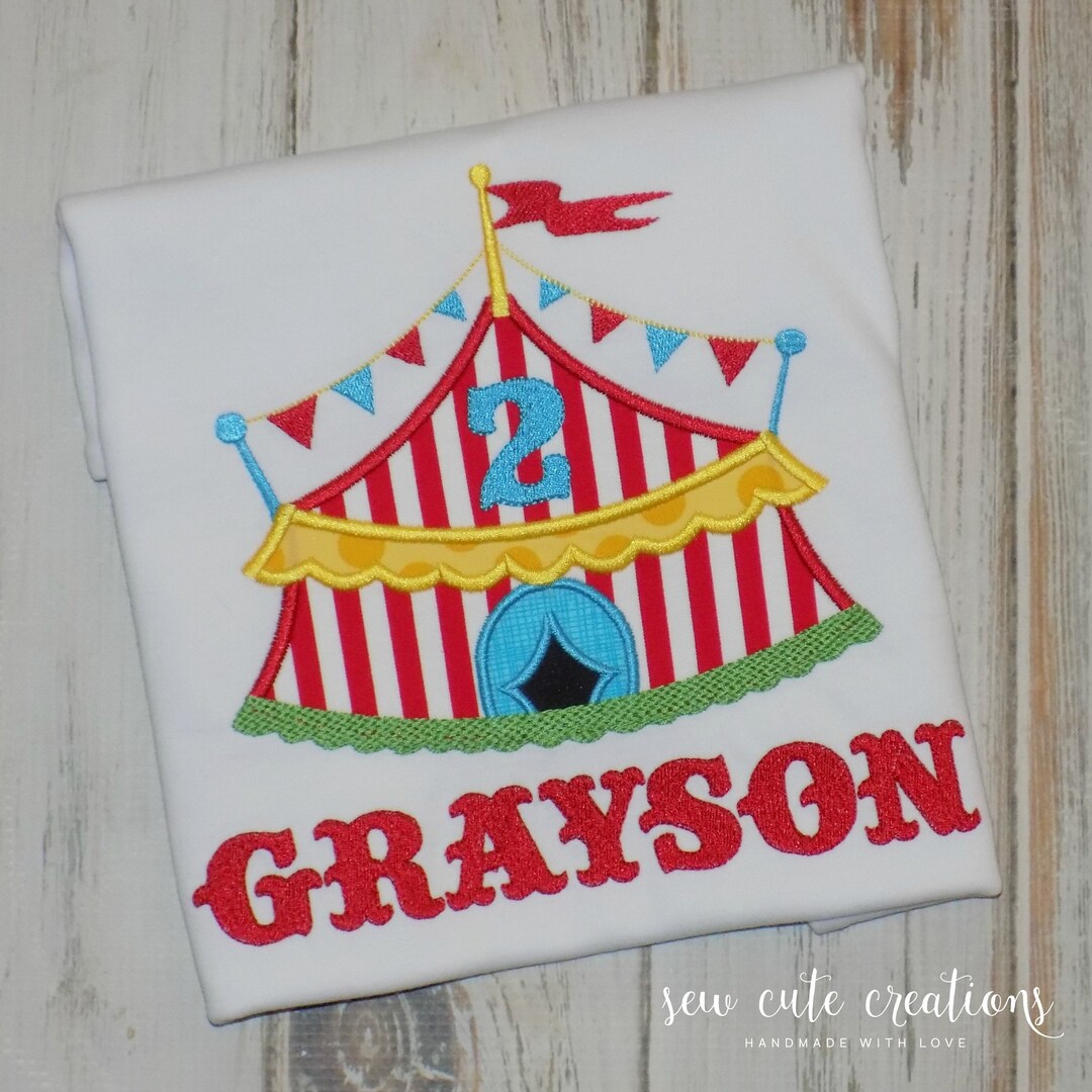 Circus Birthday Shirt for Boys or Girls, Carnival Custom Embroidered ...