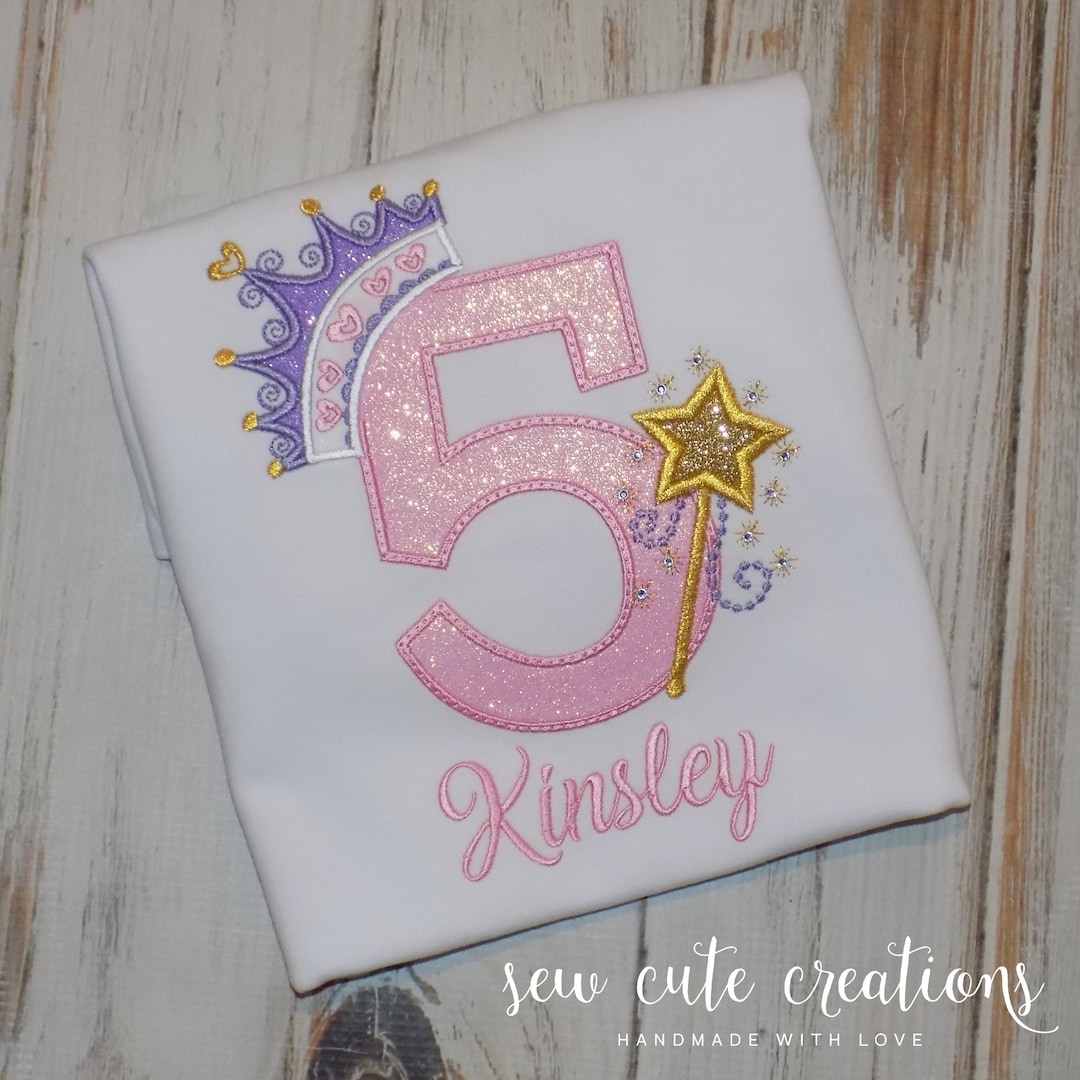 Princess Girl Birthday Shirt, Princess Party Outfit, Glitter Princess, 1st 2nd 3rd 4th 5th 6th ...