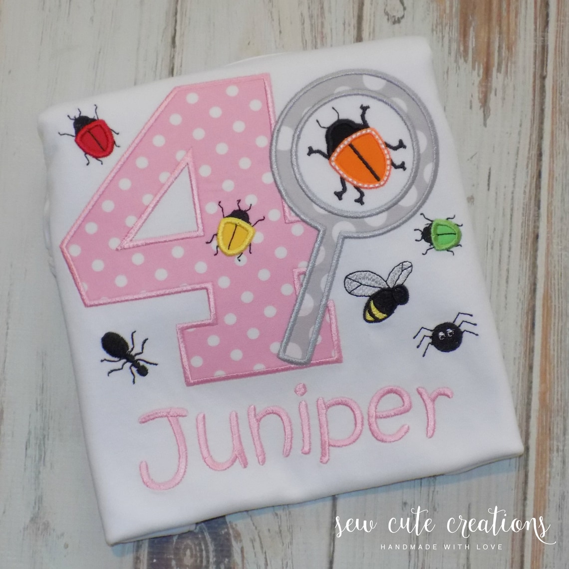 Bug Hunter Birthday Shirt for Boys and Girls, Custom Embroidered Tee ...