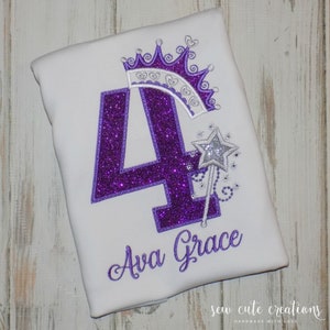 Princess Girl Birthday Shirt, Princess Party Outfit, Glitter Princess, 1st 2nd 3rd 4th 5th 6th ...