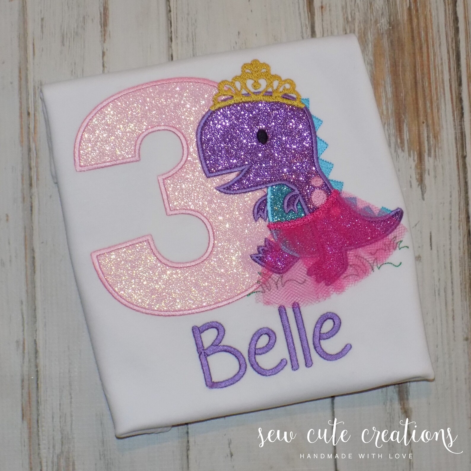 Princess T Rex Girl Dinosaur Birthday Shirt Three Rex - Etsy