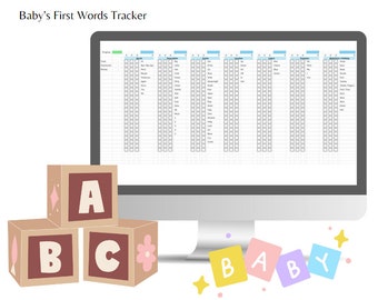50 First Words Printable Checklist, Baby's First Words, First Words ...