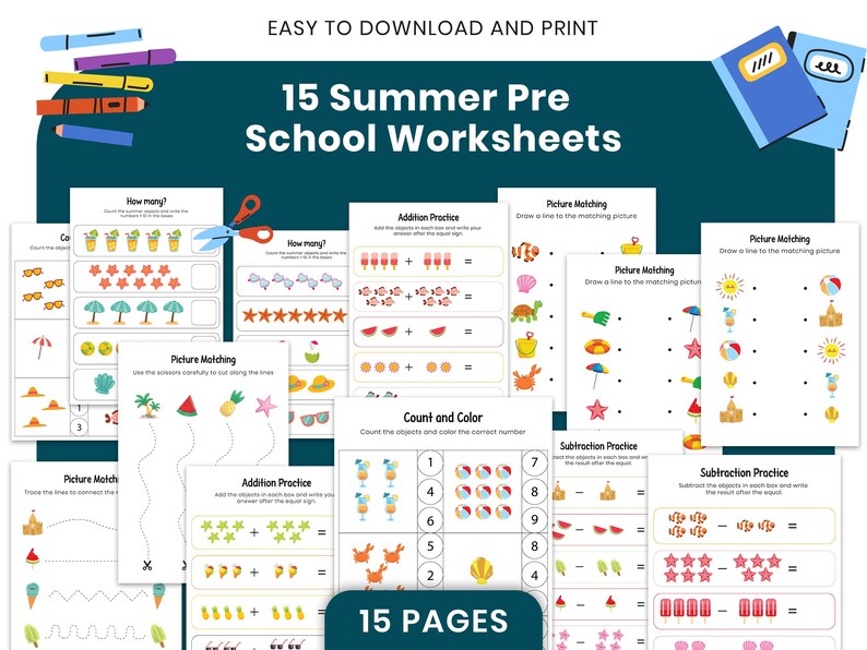 Printable Toddler Matching Sheets Fun and Educational Busybook for ...