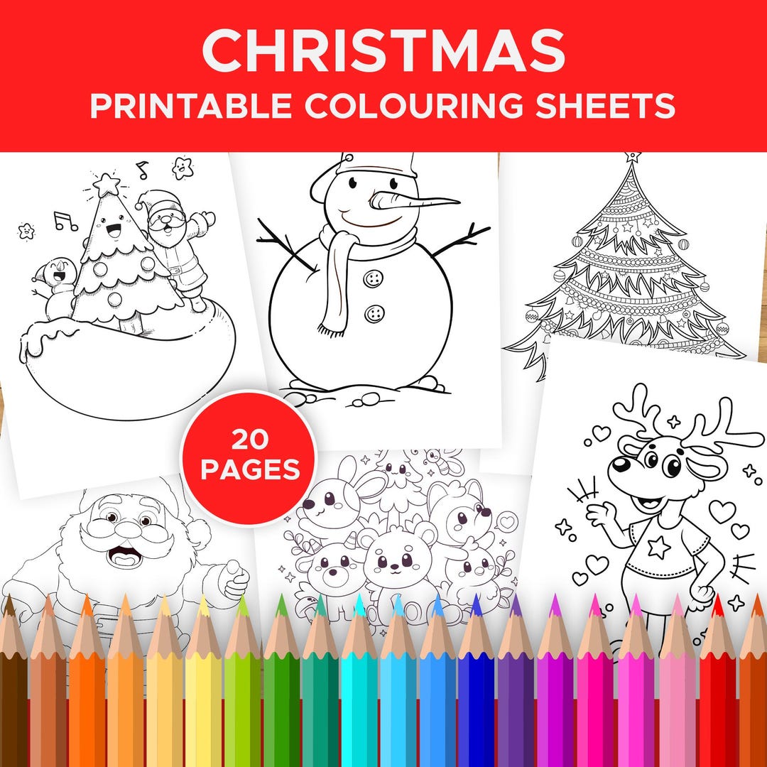 Printable Christmas Drawing Pages Holiday Coloring Sheets Festive Kids ...