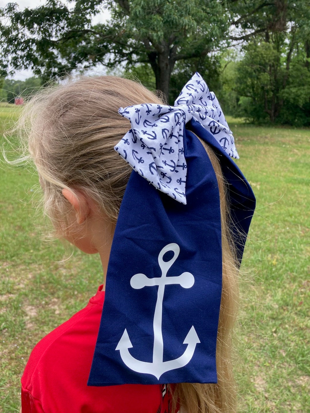 Nautical Bow - Anchor Bow - Large Bow - Unusual Bow - Nautical Themed ...