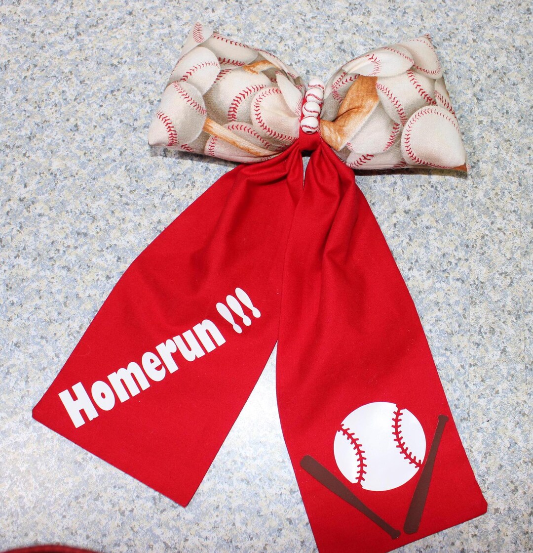 Baseball Themed Plush Hair Bow, Unique Bows, Unusual Bows, Plush Hair ...