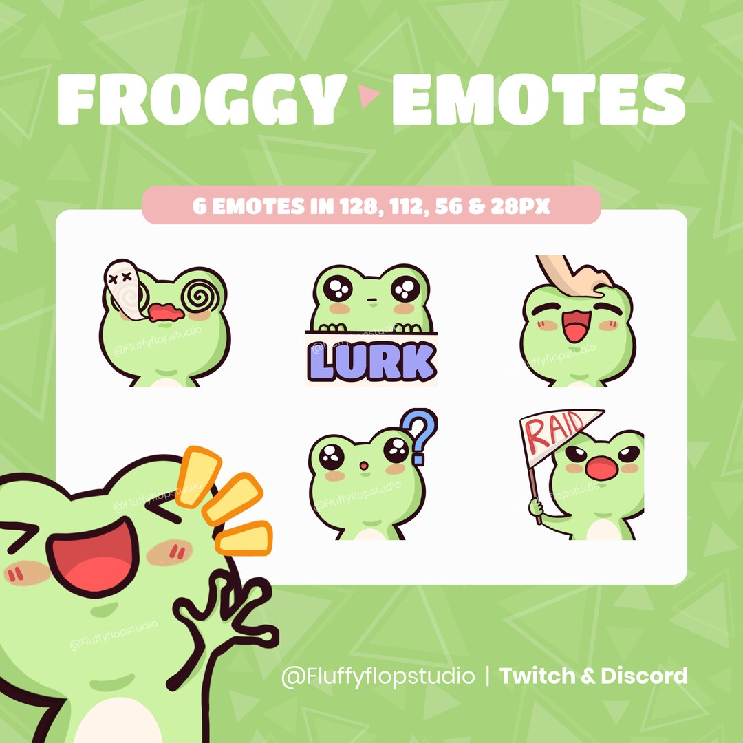 Kawaii Frog Emotes Twitch and Discord Cute Frog Emotes Pack Kawaii ...