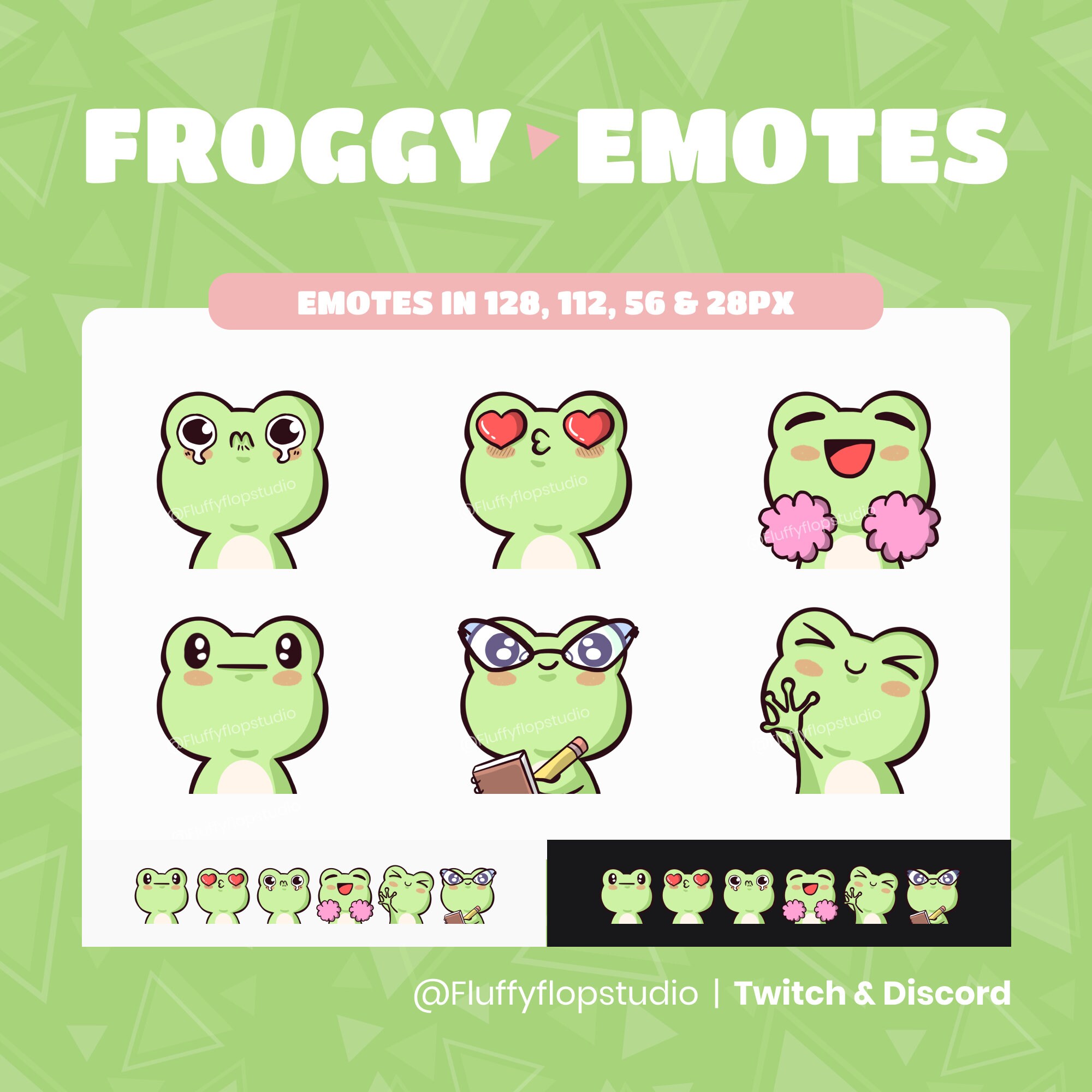 Bundle Kawaii Frog Emotes Twitch and Discord 24 Set Cute Frog Emotes ...