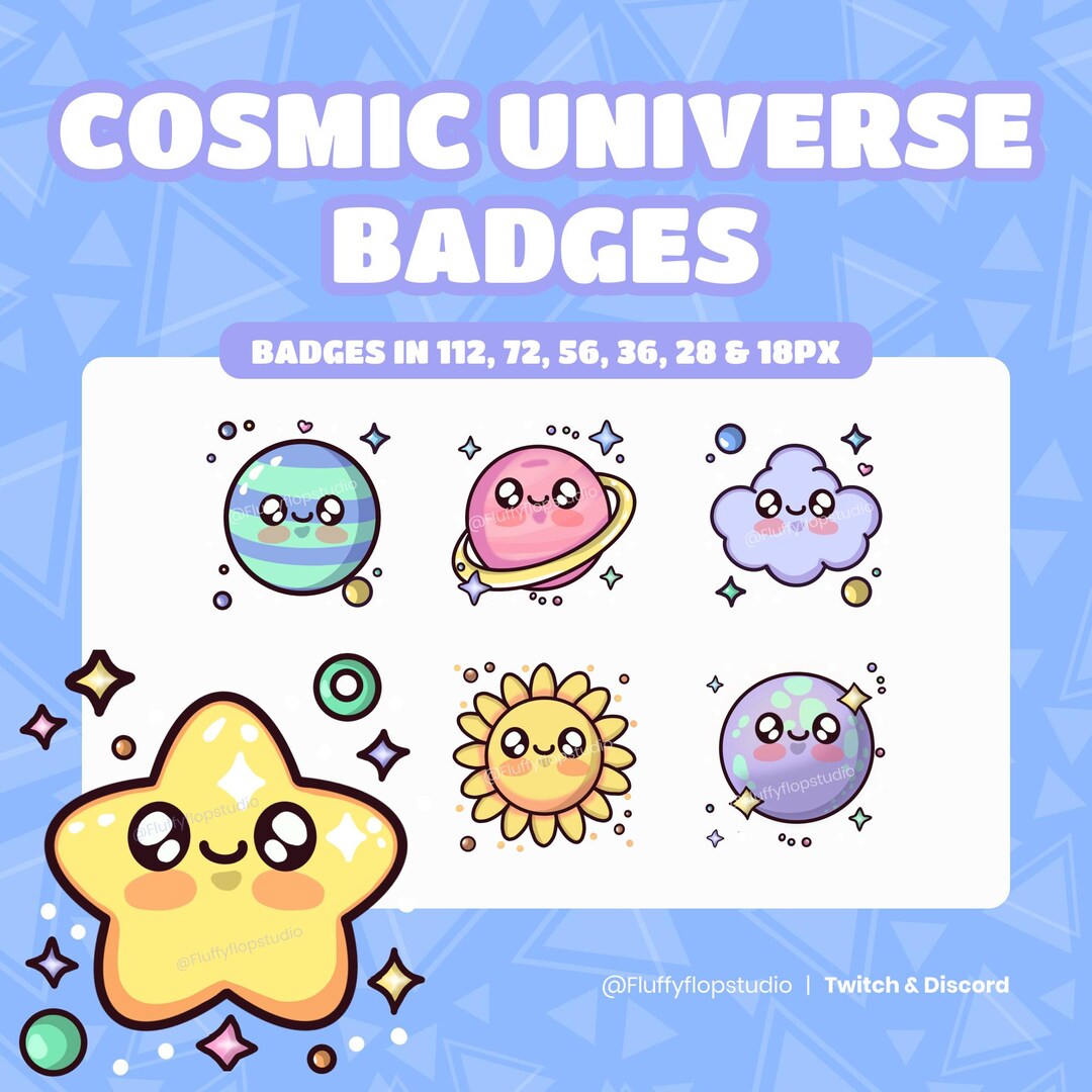 Cosmic Universe Badges Cosmic Stars Twitch Sub Badges, Bit Badges ...
