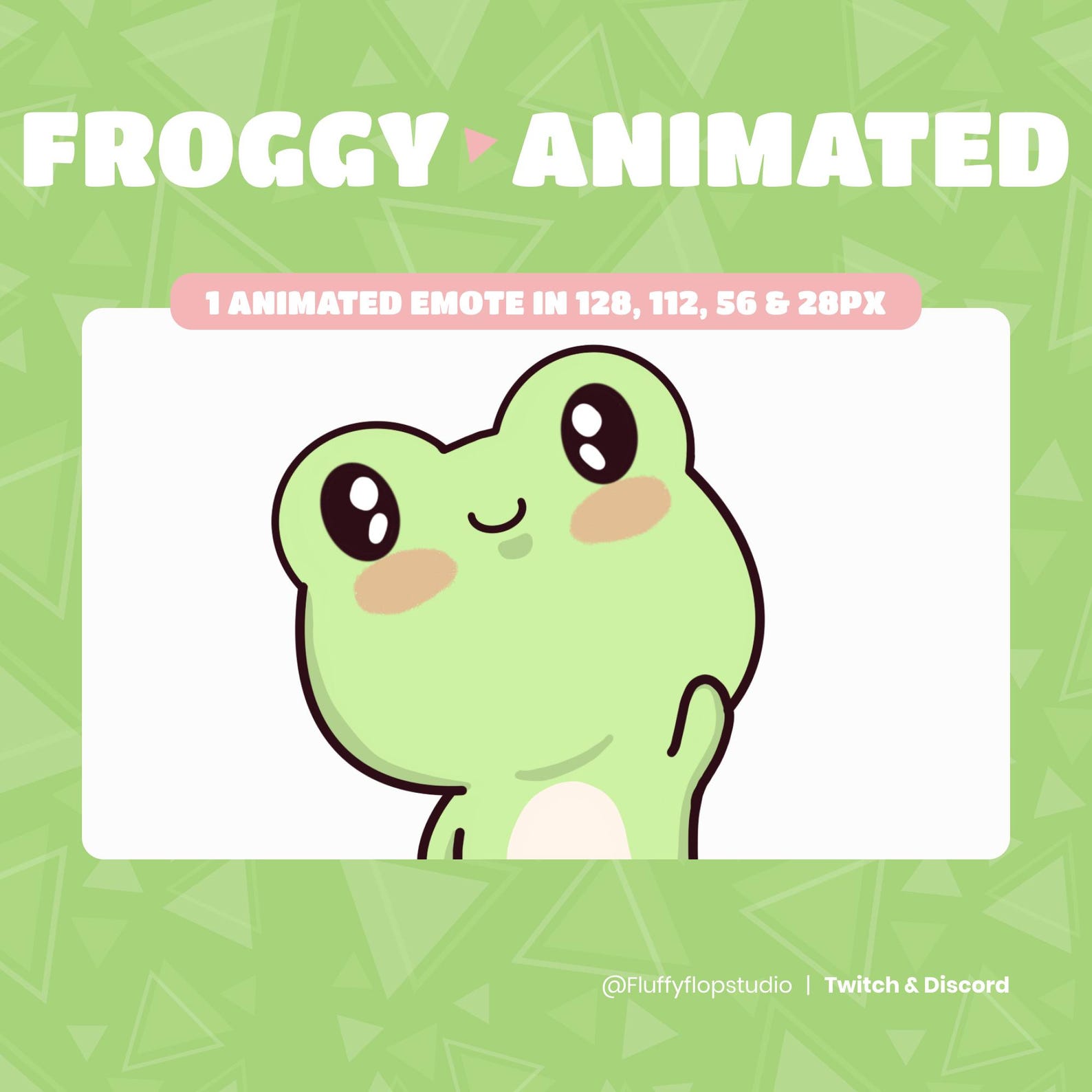 Animated Emote Kawaii Frog Waving Hello Emote / Hi Emote / Emote for ...