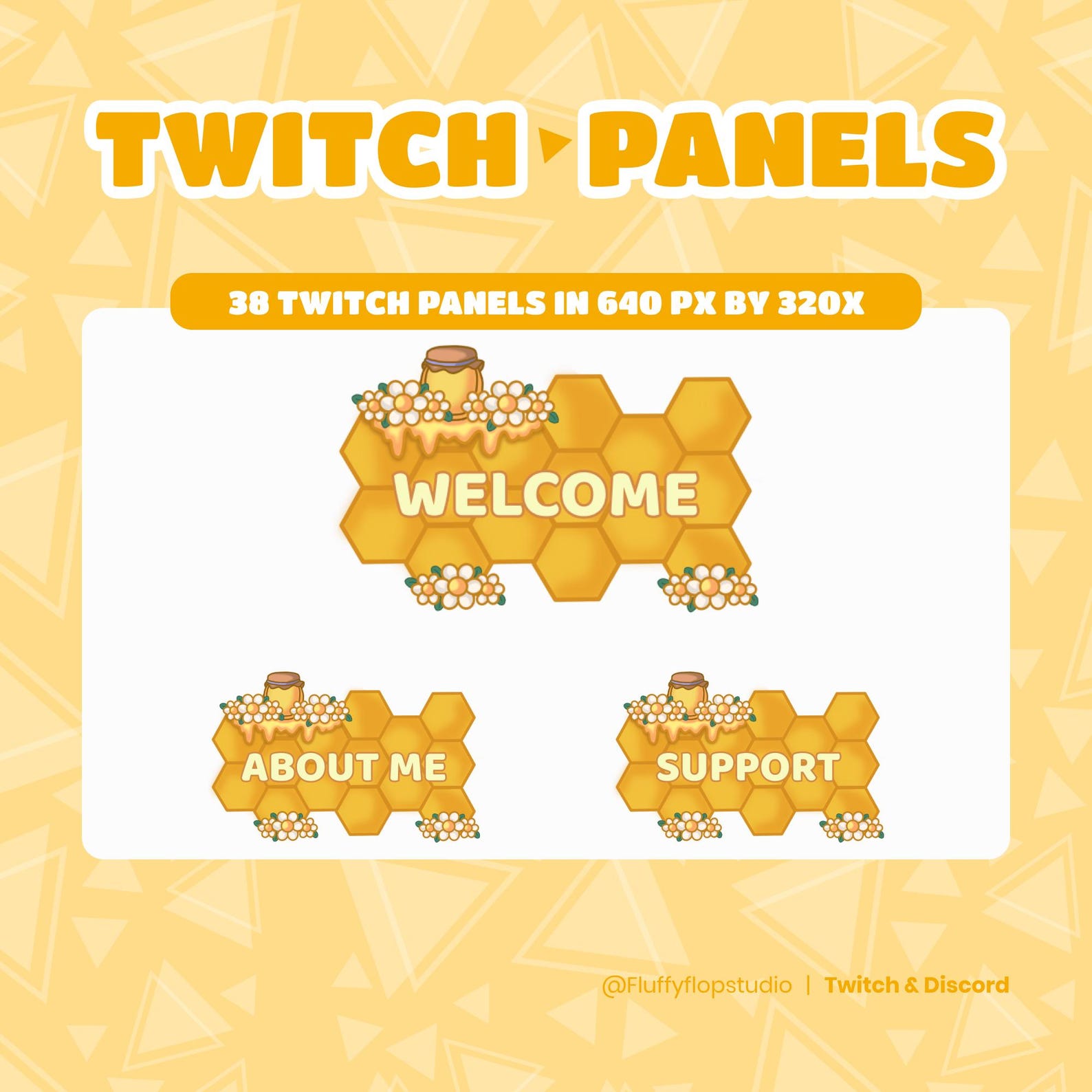 38 Honey Bee Twitch Panels, Stream Banner, Bee Twitch Emote, Bee Stream ...