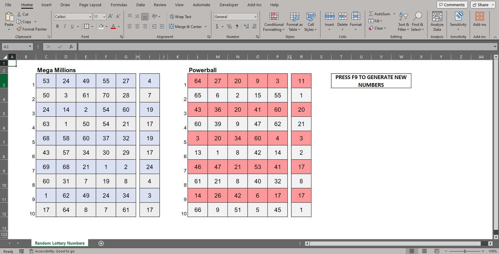 Random Lottery Number Generator - Etsy