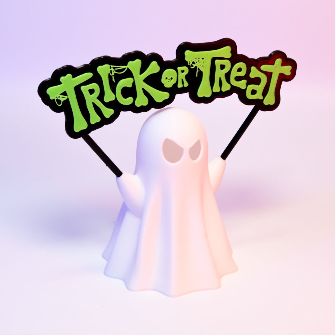 Menacing Ghost Lamp With “trick or Treat” Sign - Etsy