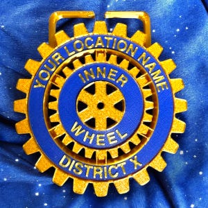 Custom Inner Wheel Medallion: 3D Printed Blue & Gold Award - Etsy