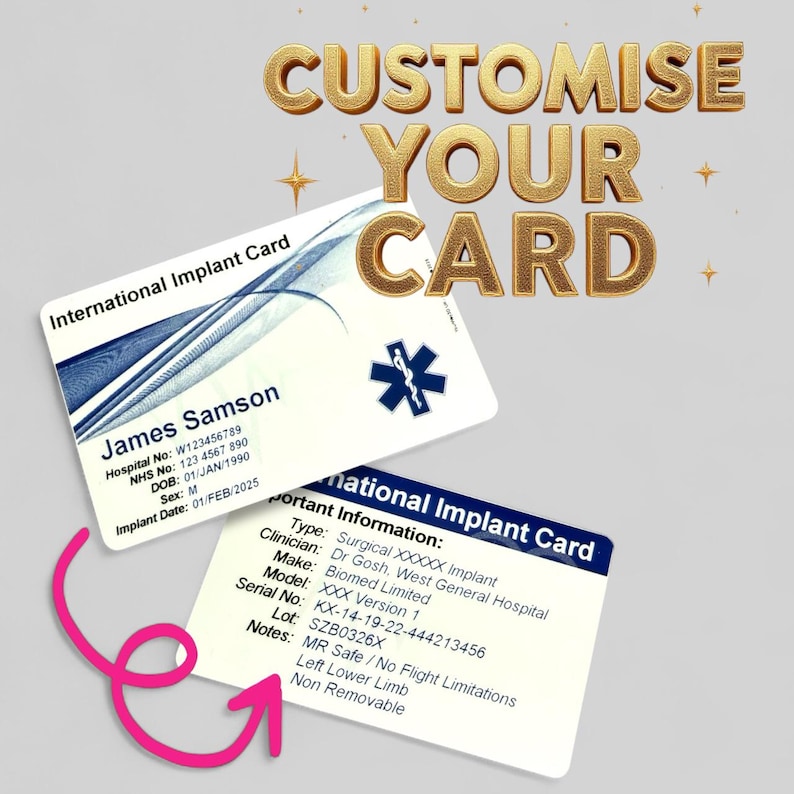 Custom Medical Implant Card: Personalized Patient Device ID - Etsy