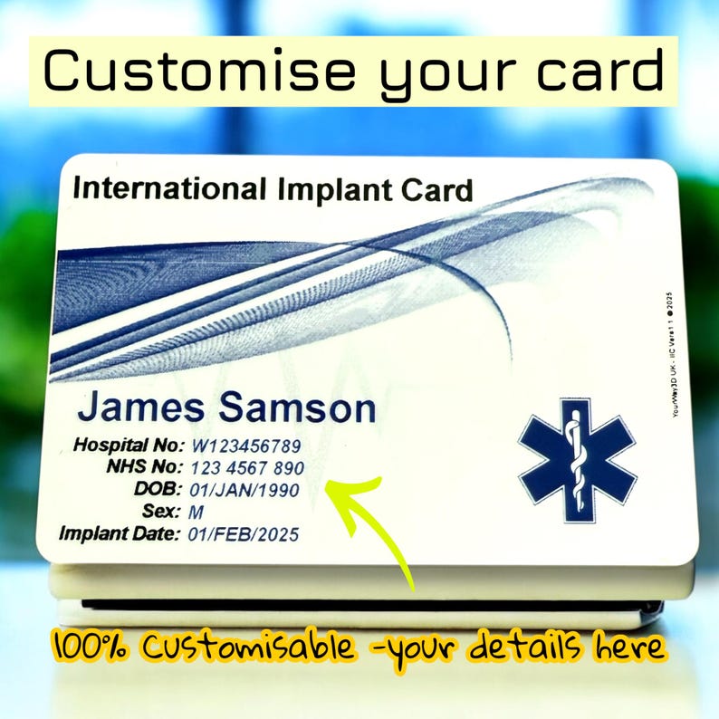 Custom Medical Implant Card: Personalized Patient Device ID - Etsy