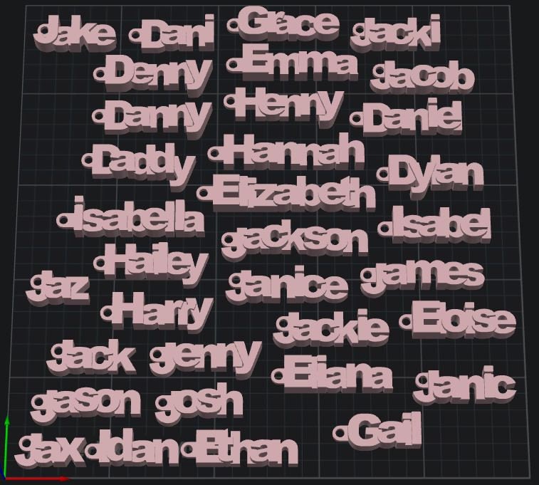 Over 200 3D Printer Digital Files for Name Keyrings Male, Female and ...