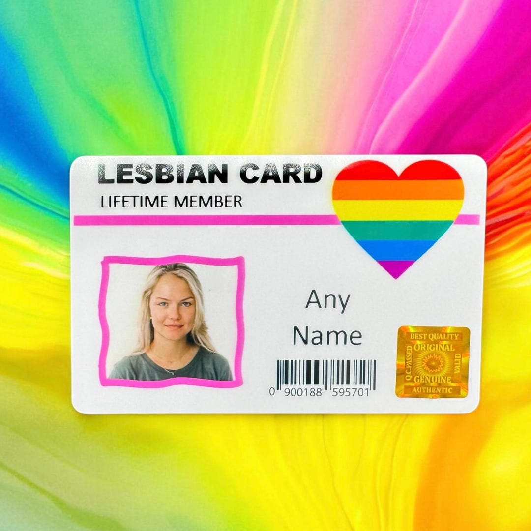 Personalised Lesbian Card Lifetime Membership, Joke Meme, Funny Gift, Gift for Prank ...