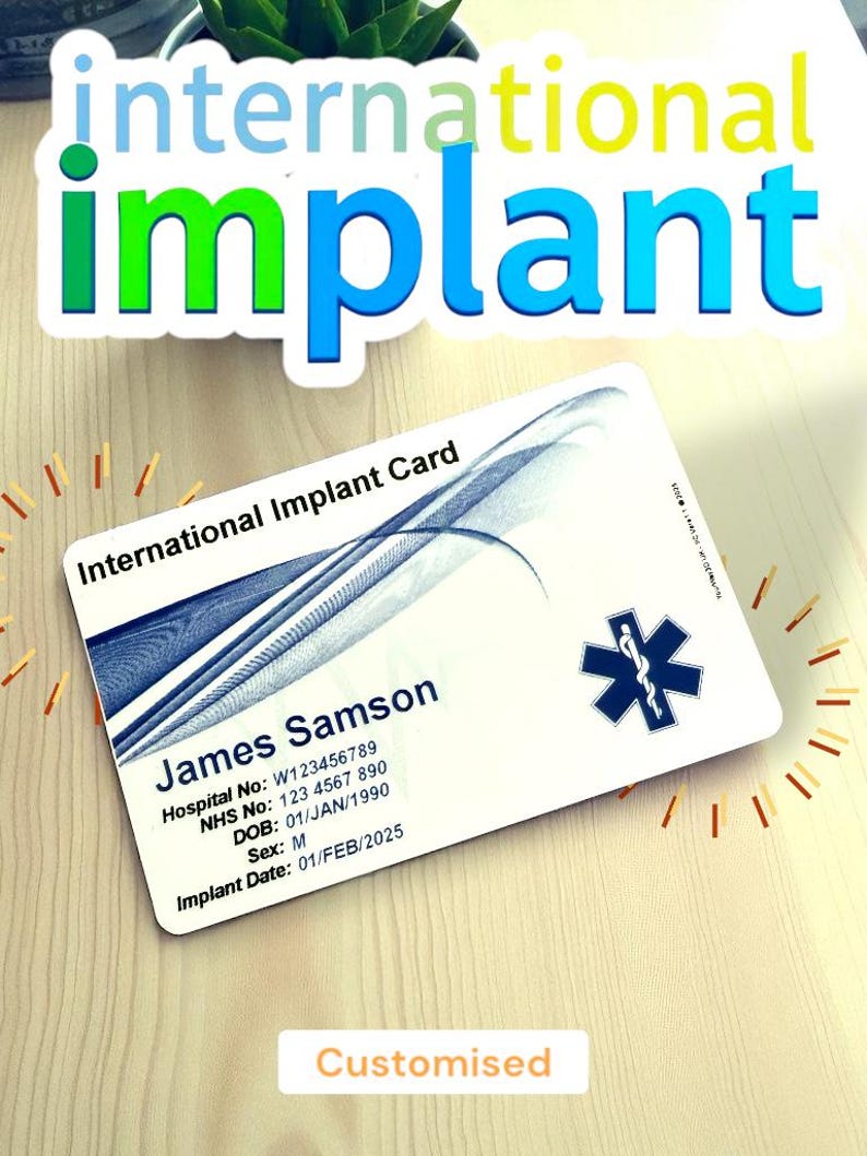 Custom Medical Implant Card: Personalized Patient Device ID - Etsy