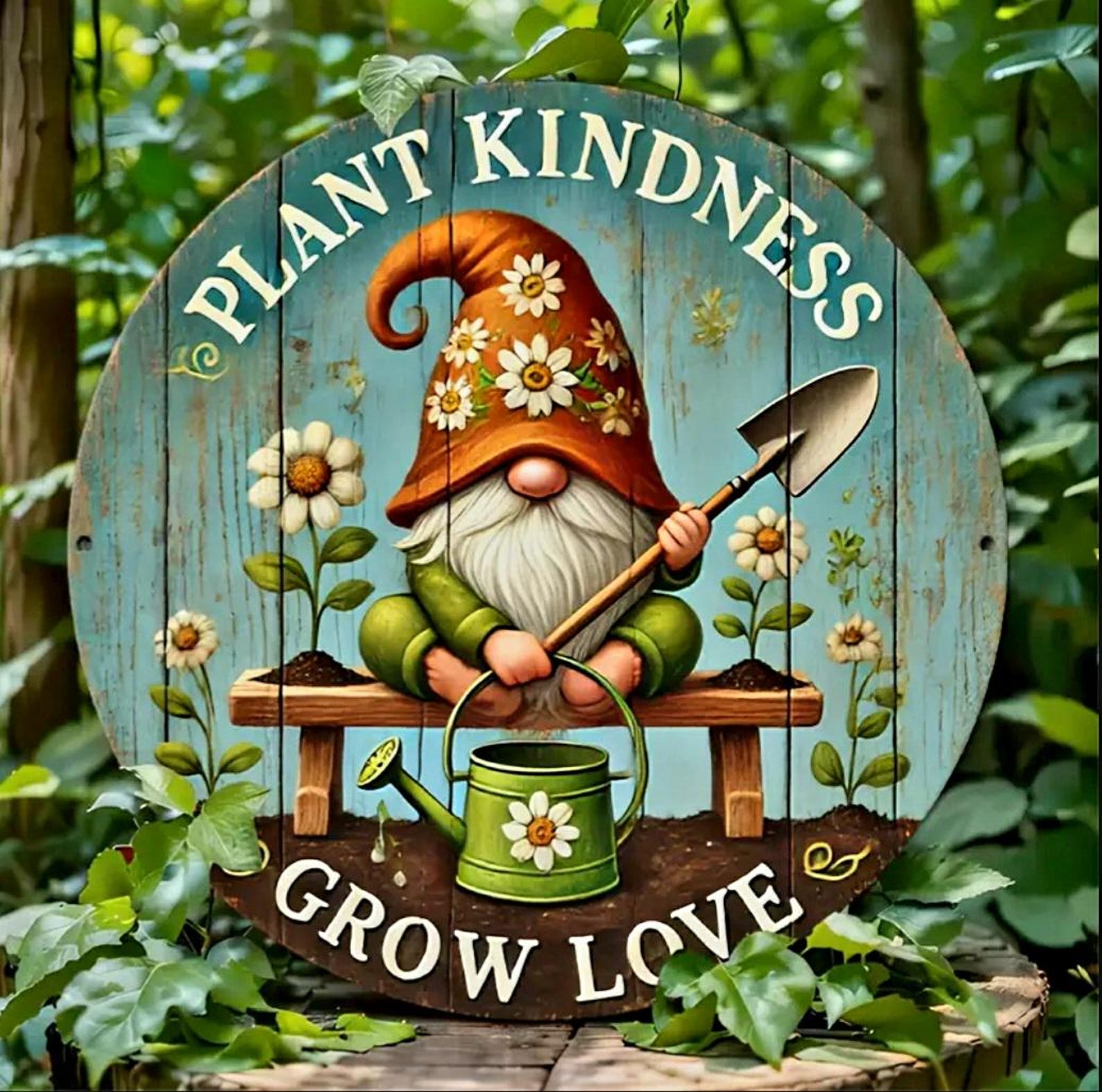 Plant Kindness, Grow Love Gnome Sign - ONLY ONE AVAILABLE - Etsy