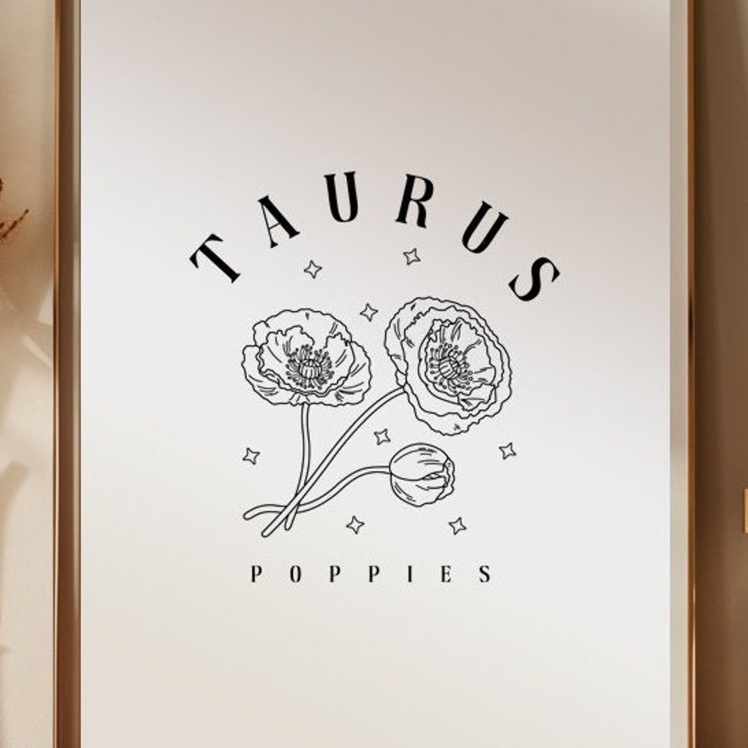 Taurus Zodiac Design PNG, Digital Download, Taurus Zodiac Flower ...