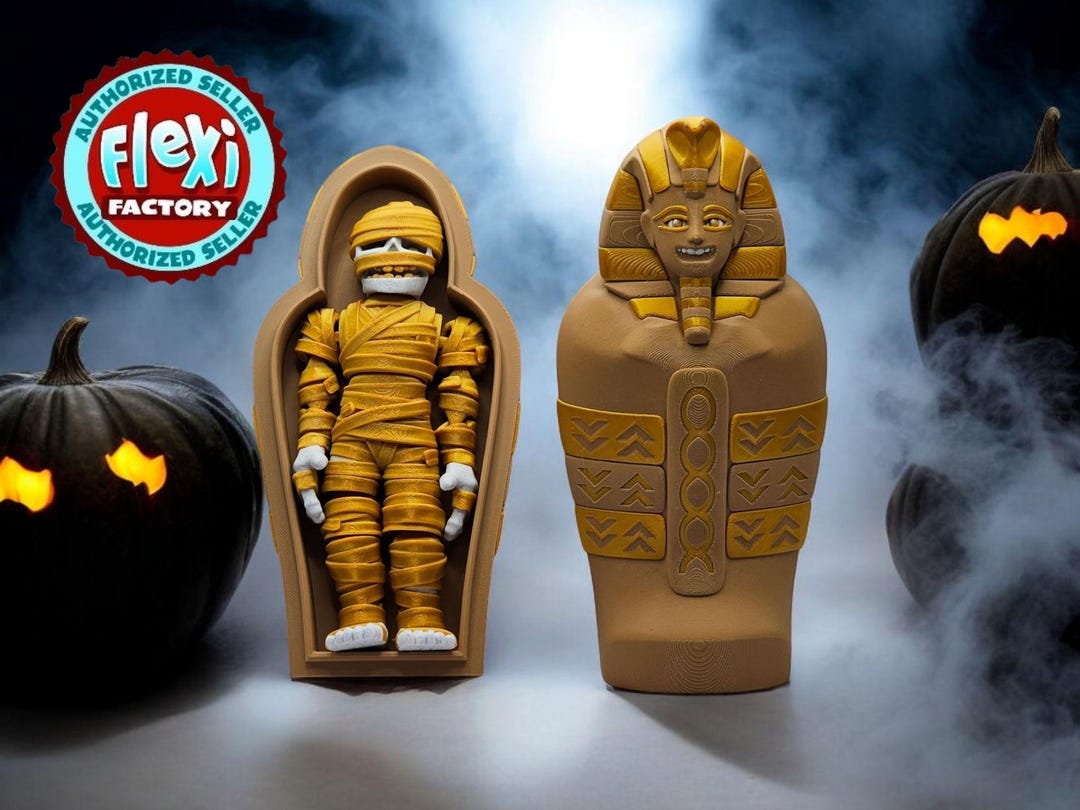 Flexi Mummy, 3d Printed Articulated Mummy With Sarcophagus - Etsy