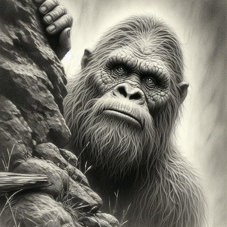 3 Peeking Bigfoot - Etsy