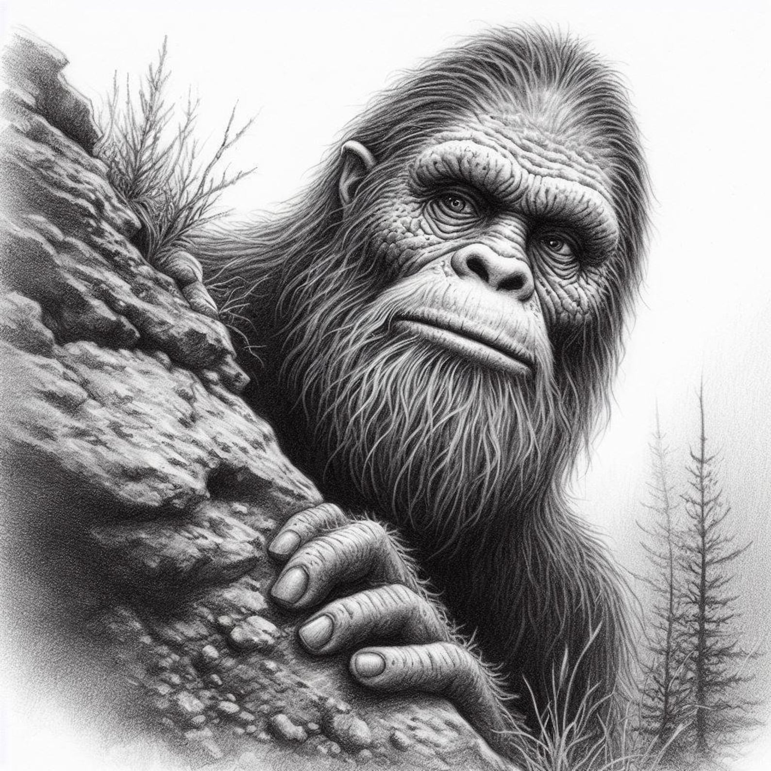 3 Peeking Bigfoot - Etsy