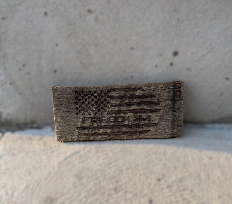 Raw Weathered Wood Freedom Flag Sign Home Decor - Etsy