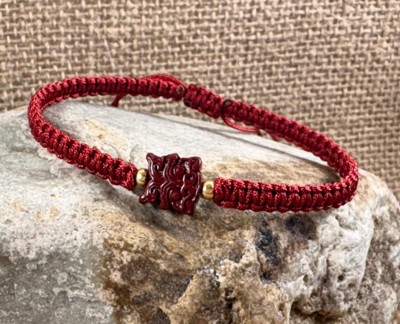 Red String Chinese Dragon Symbol Hand Woven Bracelet - Etsy