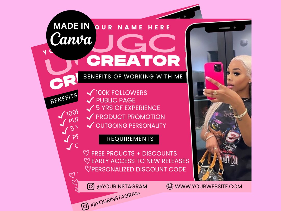 UGC Creator Flyer Content Creator DIY Canva Flyer, Services Offered ...