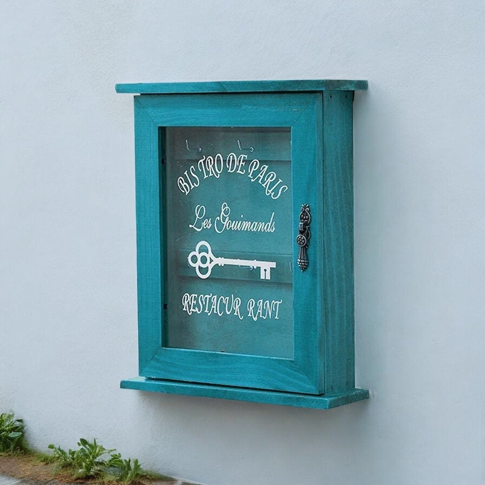 Charming Wooden Key Storage Box With Hook Rack Organizer - Etsy