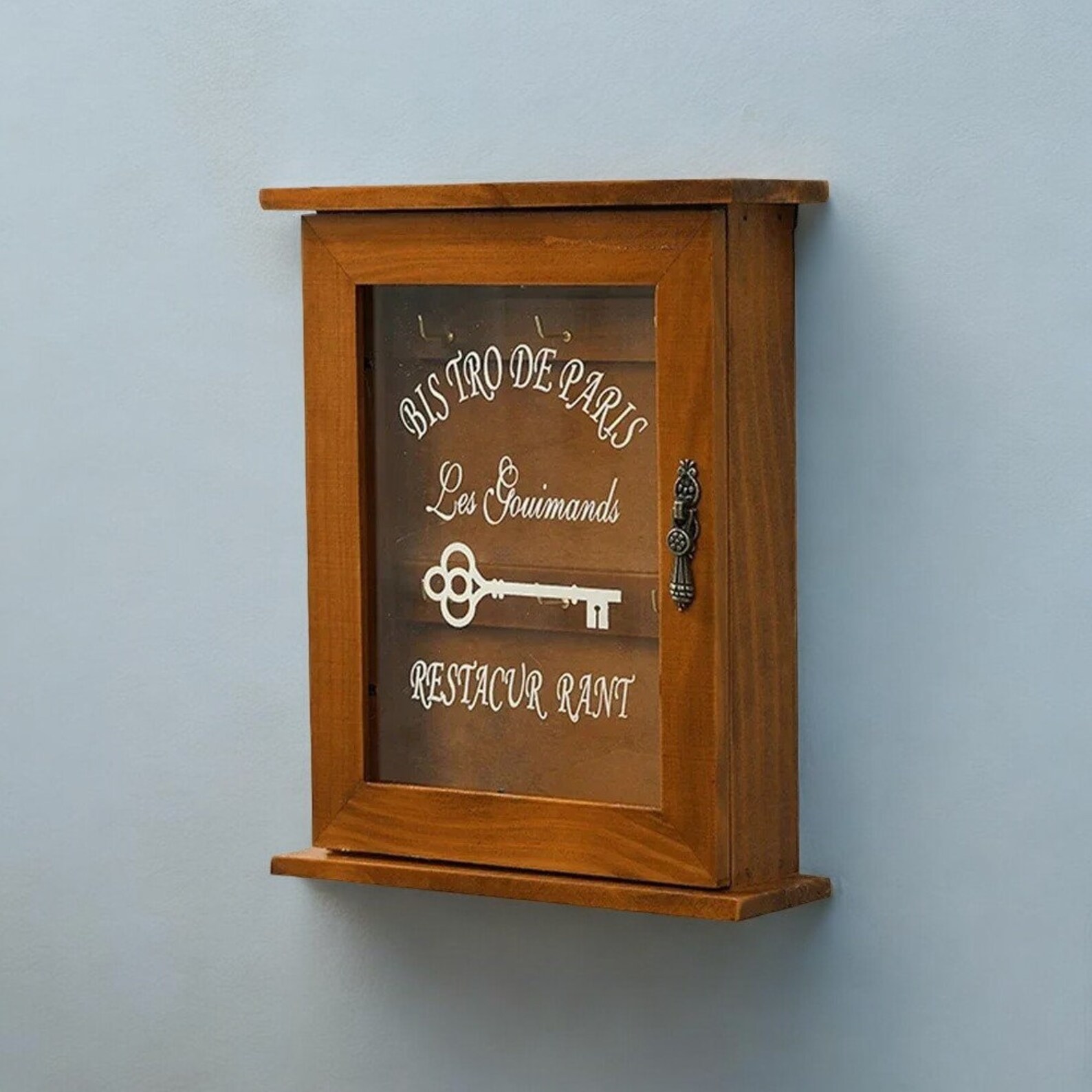 Charming Wooden Key Storage Box With Hook Rack Organizer - Etsy