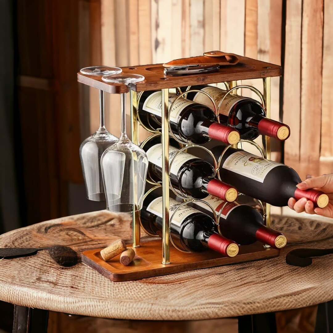 Elegant Wine Bottle Display Stand and Storage Rack for Home Dining Bar ...