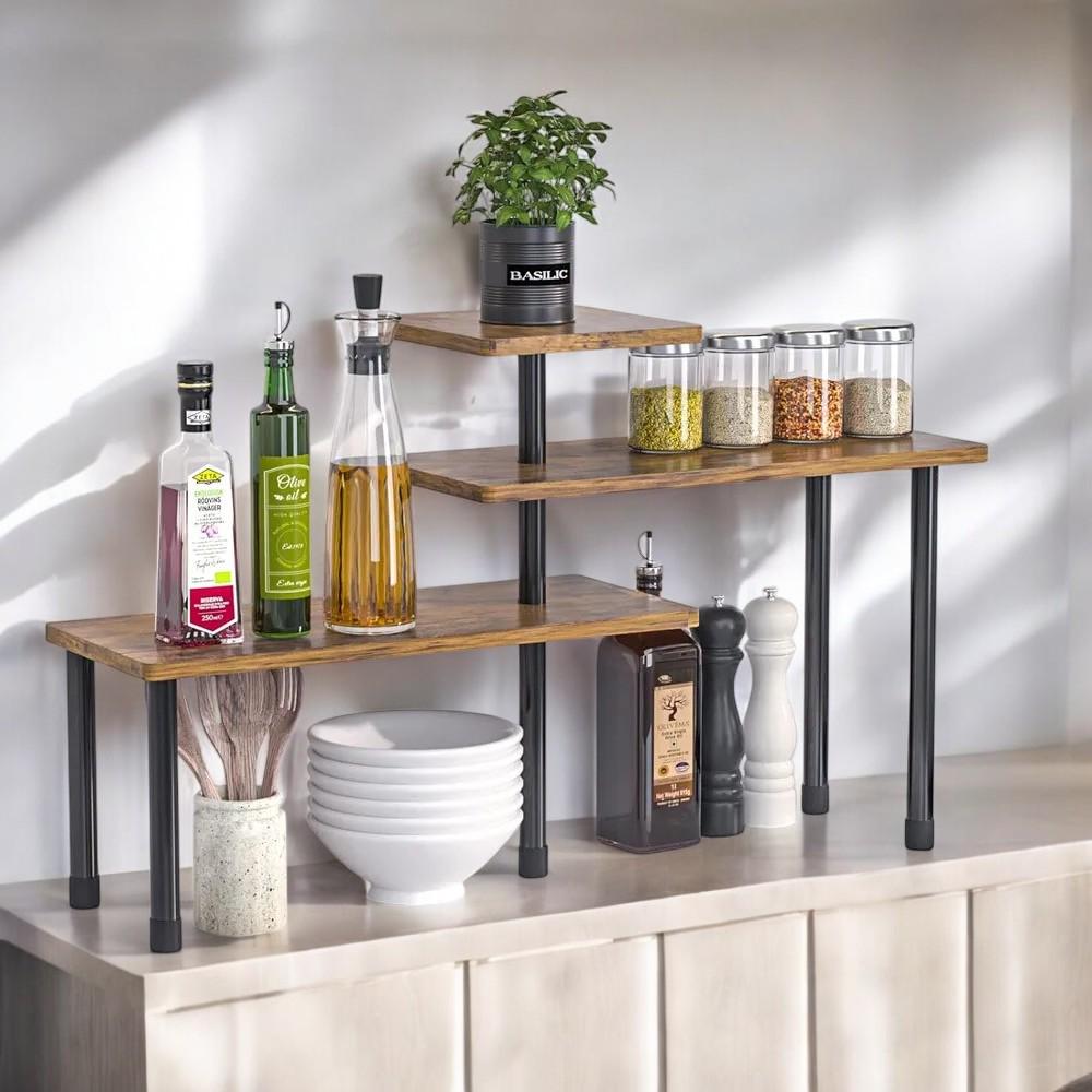 2-tier Storage Rack Desk, Vanity, and Bathroom Organizer Compact ...