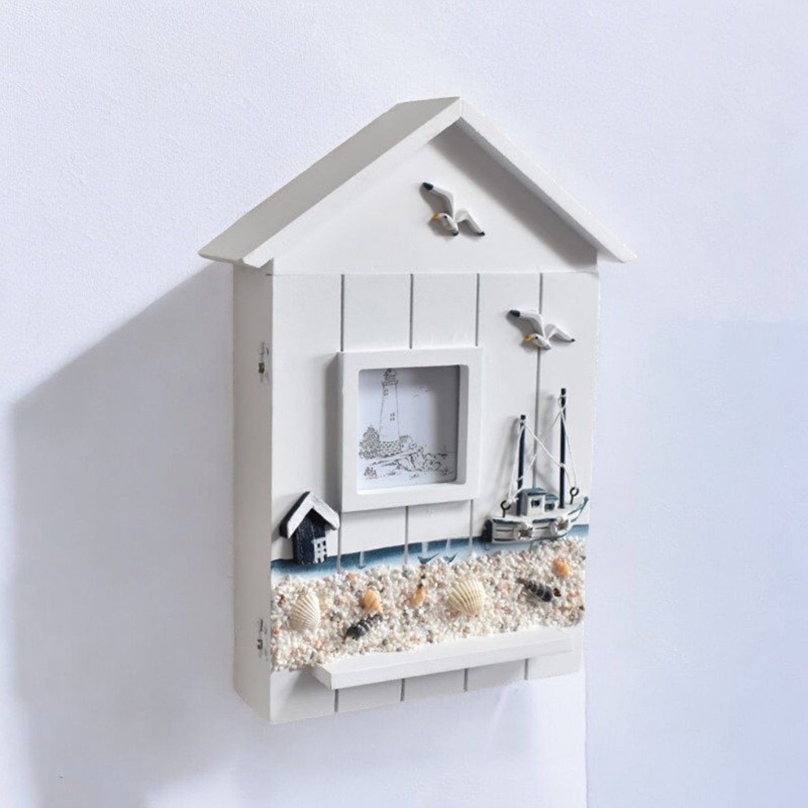 Mediterranean Wooden Key Holder Box for Wall Mounted Storage - Etsy