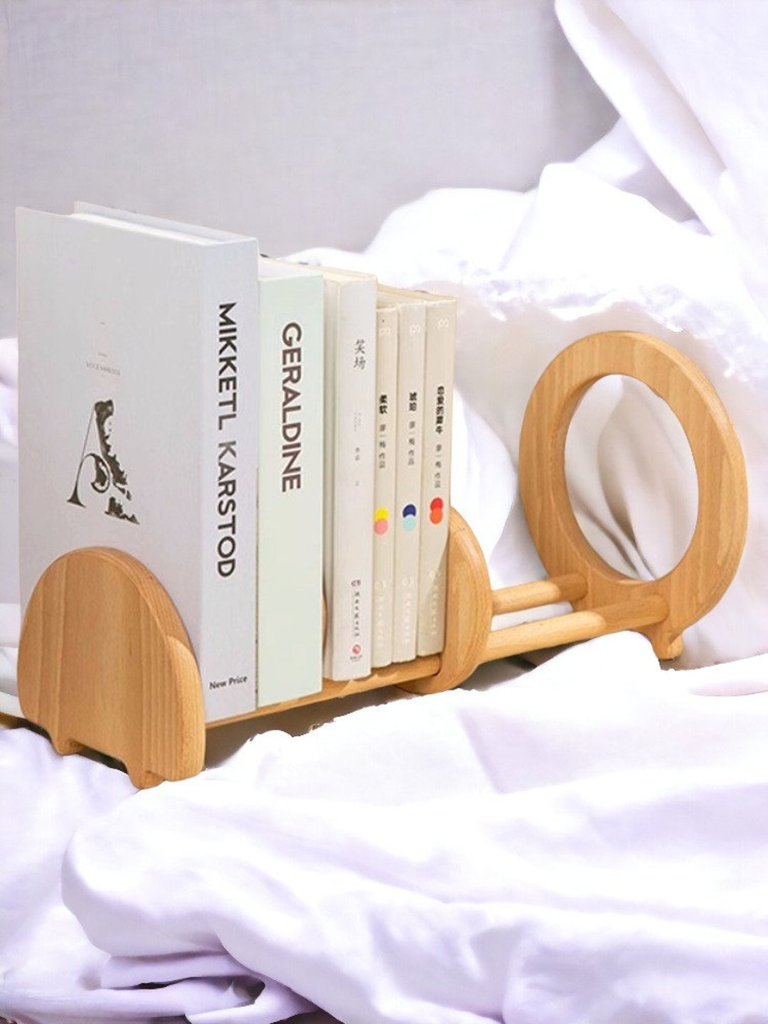 Creative Wooden Desktop Book Stand Desktop Organizer Creative Storage ...