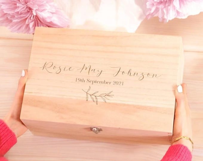 This Personalized Memory Wooden Keepsake Box is Ideal for Storing ...
