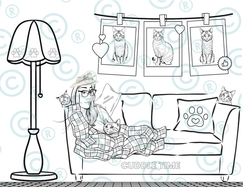 Cozy Cuddles Coloring Page L Momma and Pax Snuggle Time With Traz and ...