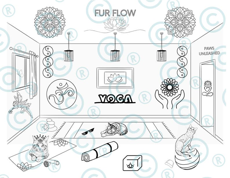 Fur Flow Cat Yoga Coloring Page – Cats Doing Yoga | Mandalas, Zen Vibes ...