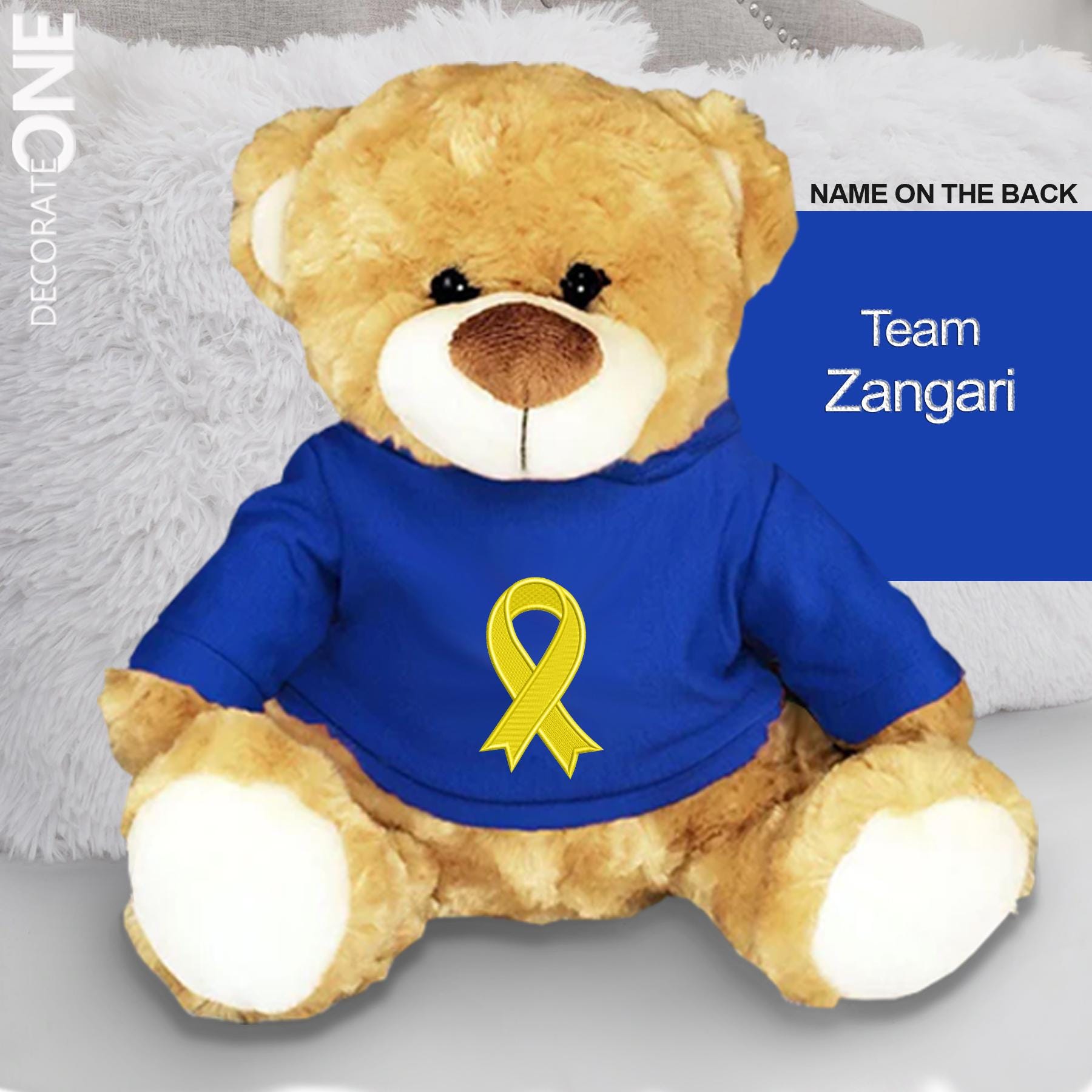 Cancer Ribbon Teddy Bear – Personalized Soft 10-inch Teddy for Support ...
