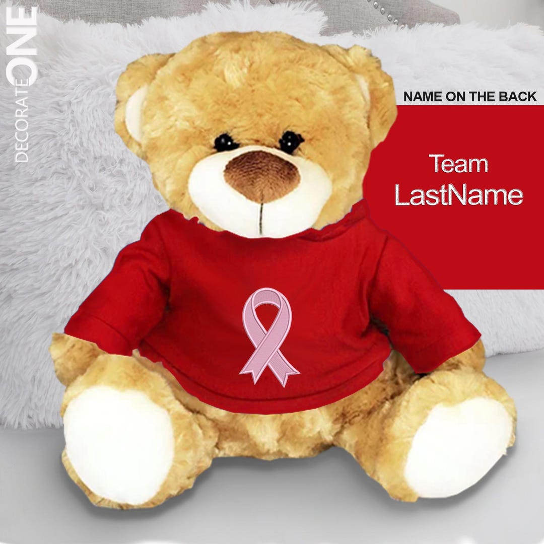 Cancer Ribbon Teddy Bear – Personalized Soft 10-inch Teddy for Support ...