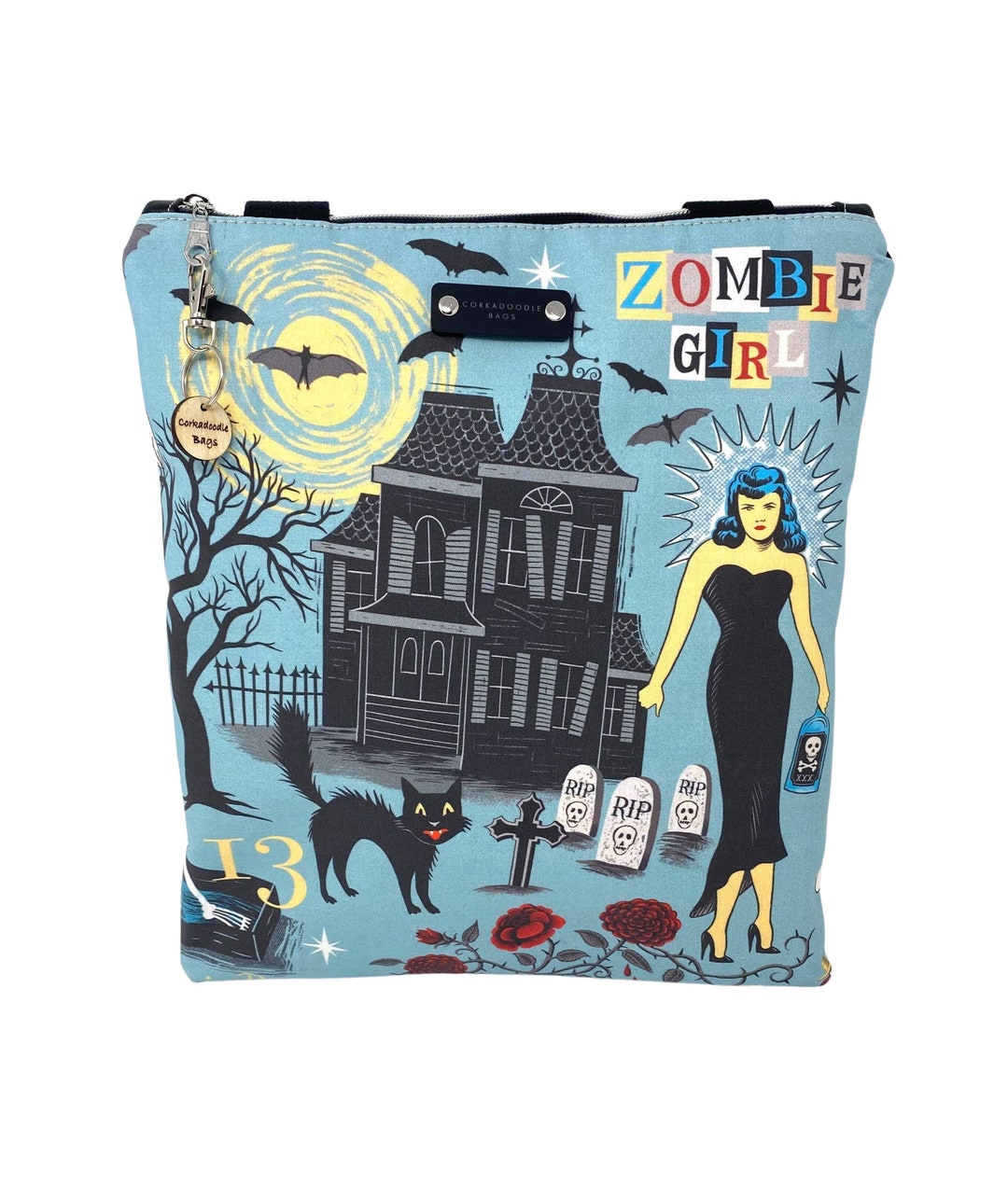 Zombie Girl Haunted House Goth Horror Tote No. 13 Shoulder Bag, Zip Top ...