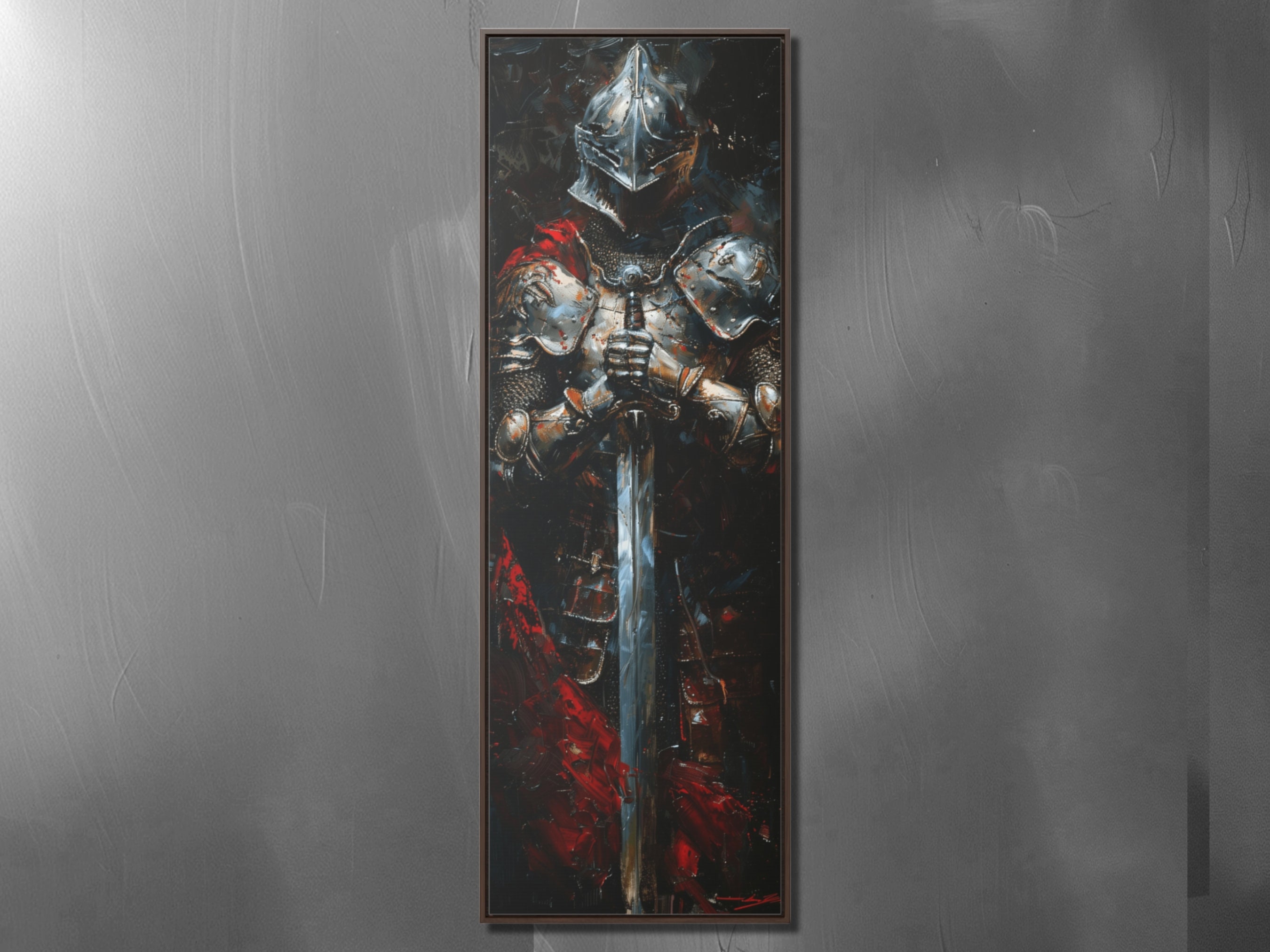 Knight Armor Wall Art Canvas Oil Painting, Knights Templar Art ...