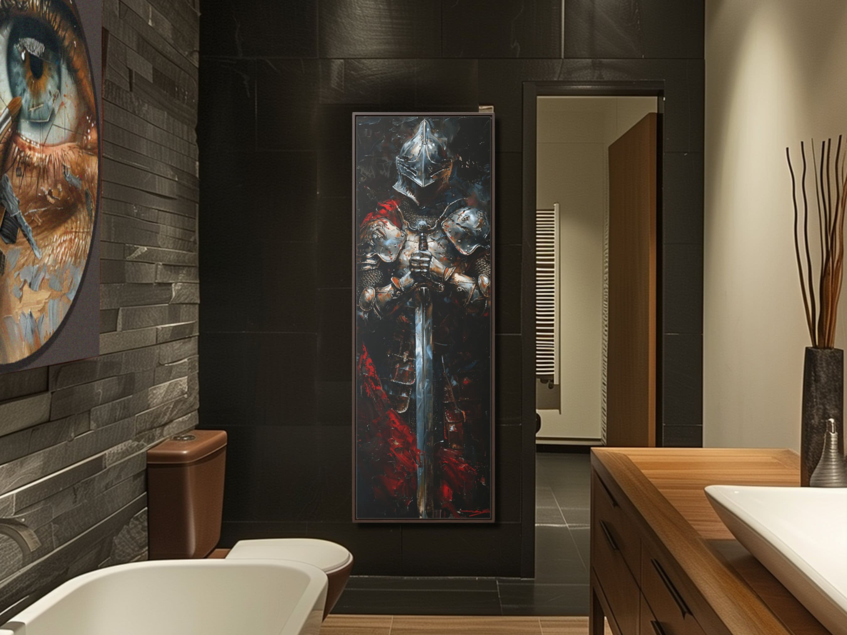 Knight Armor Wall Art Canvas Oil Painting, Knights Templar Art ...